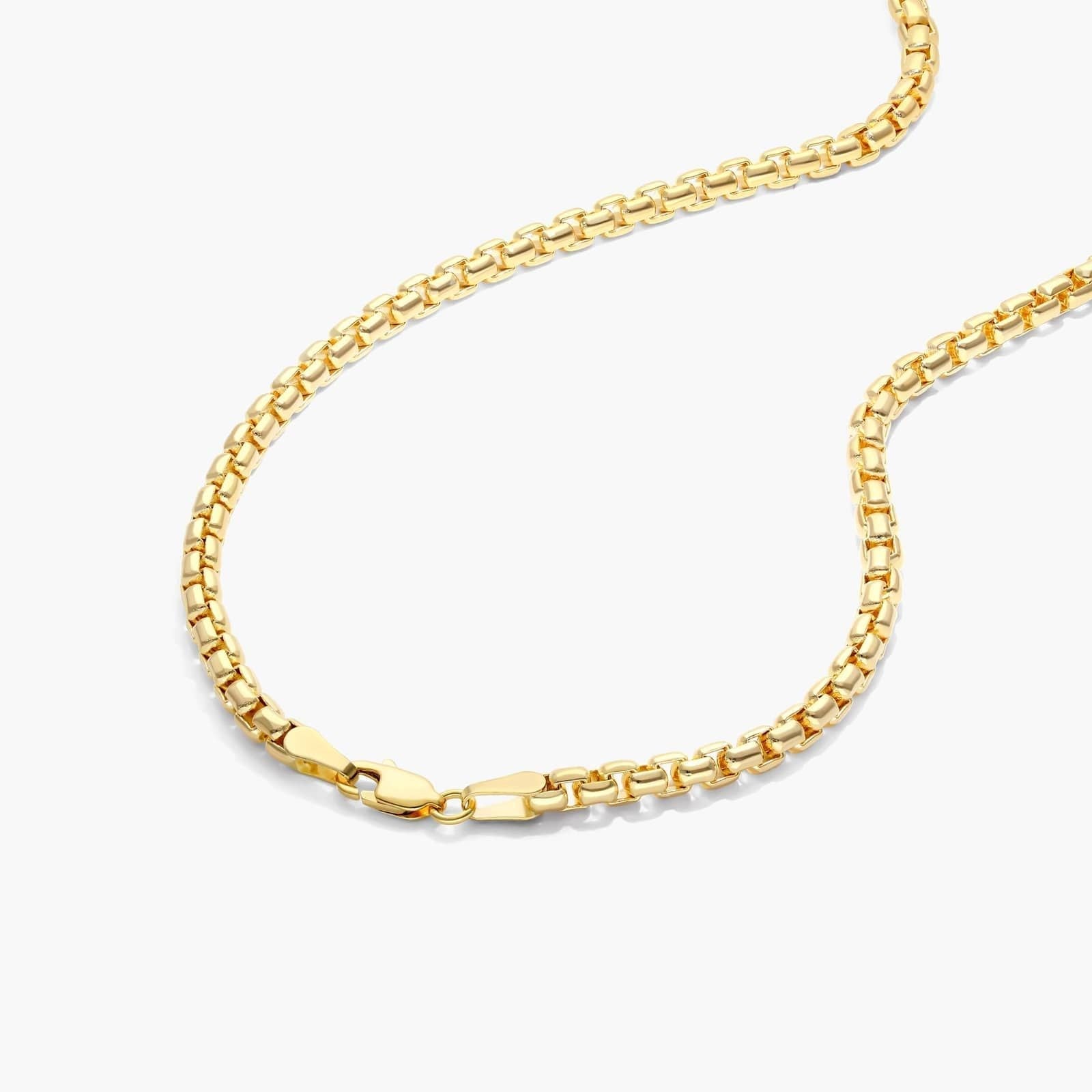 14k Gold Rounded Box Chains - Yellow & White Gold | Trinacria.co ...