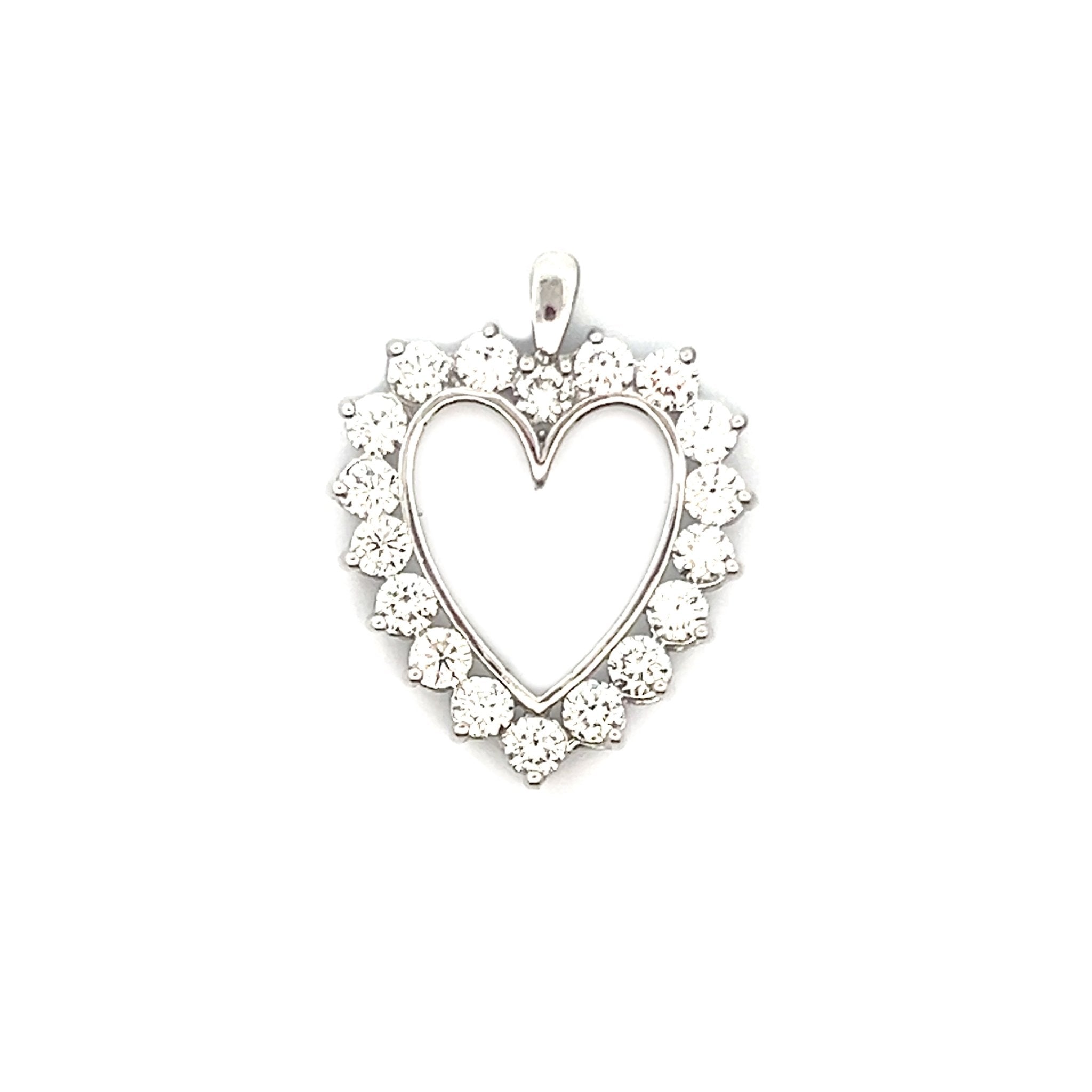 14K White Gold Diamond Heart Pendant – Tivoli Jewelers