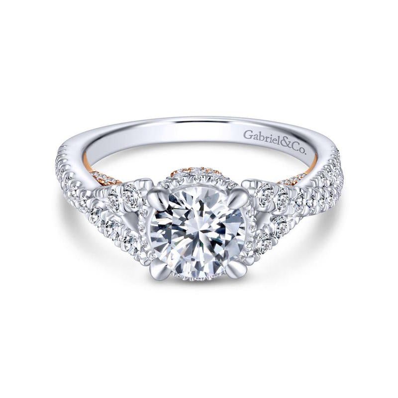 Gabriel & Co. 14k Two Tone Gold Infinity Twisted Engagement Ring ...