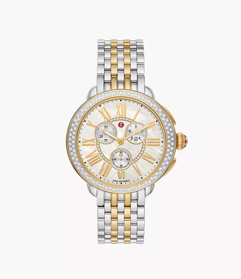 Michele Serein Two-Tone 18K Gold-Plated Diamond Watch – Tivoli Jewelers